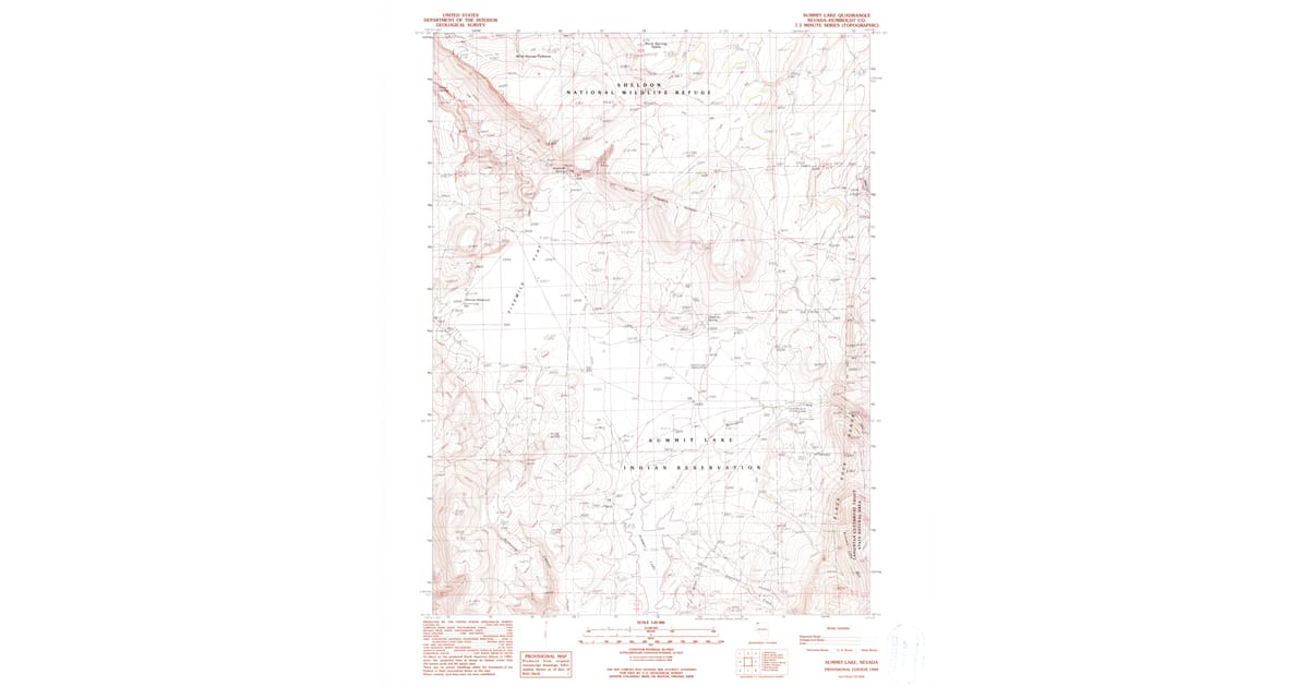 1990 Map of Summit Lake, Humboldt County, NV — High-Res | Pastmaps