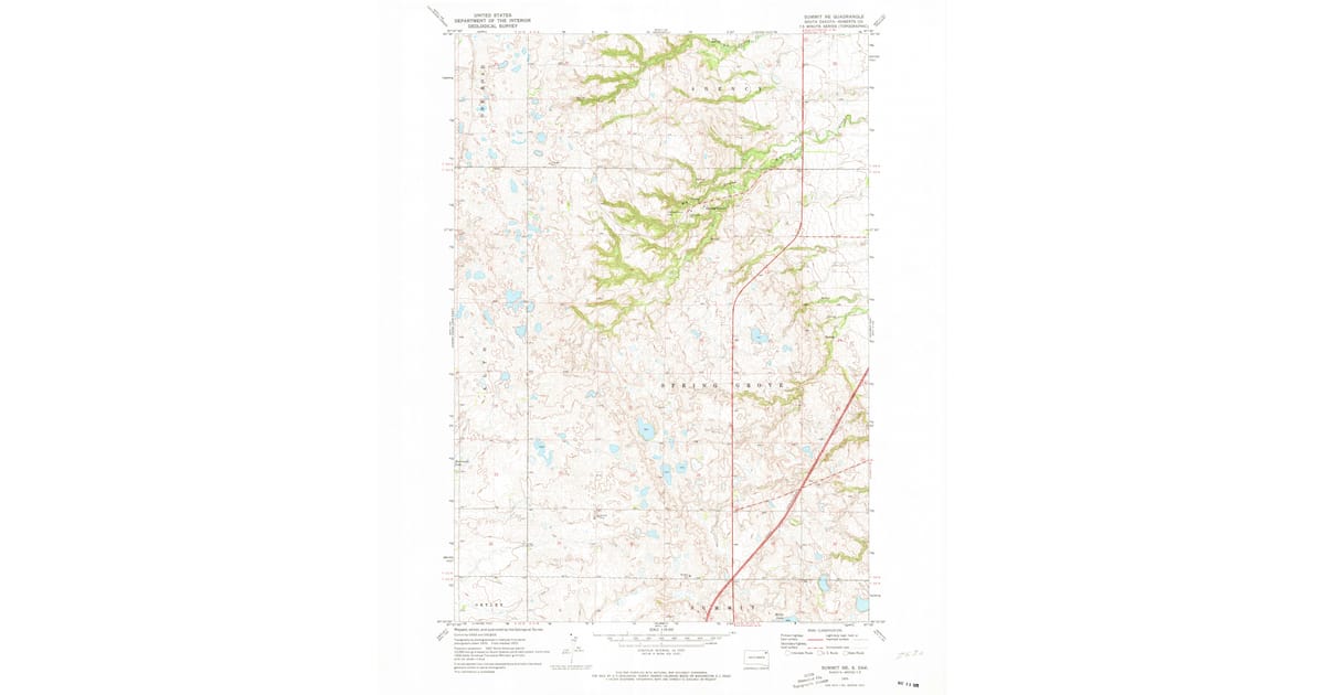 1970 Map of Summit NE, Roberts County, SD — High-Res | Pastmaps