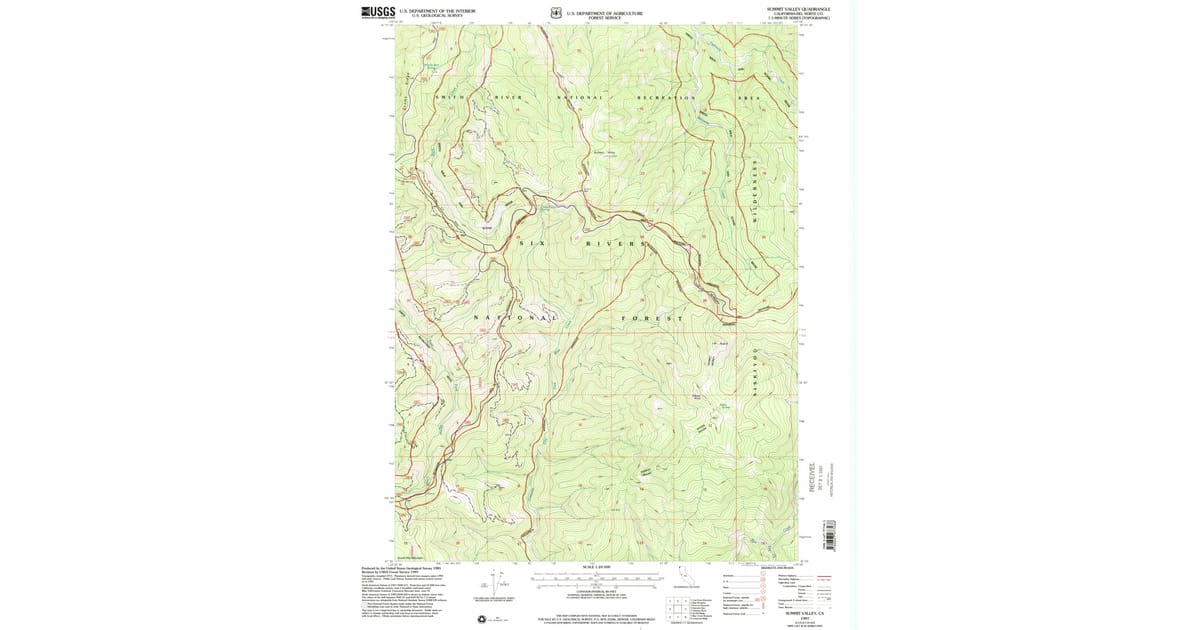 1997 Map of Summit Valley, Del Norte County, CA — High-Res | Pastmaps
