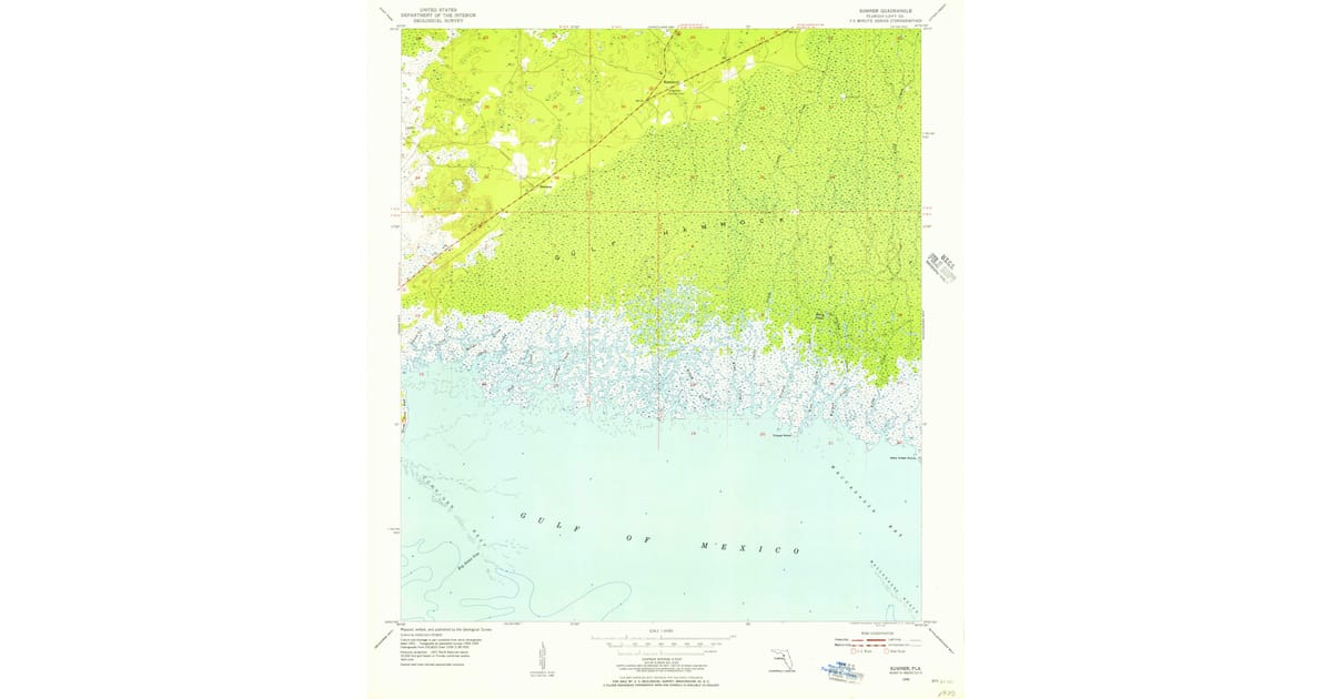 1955 Map of Sumner, Levy County, FL — High-Res | Pastmaps