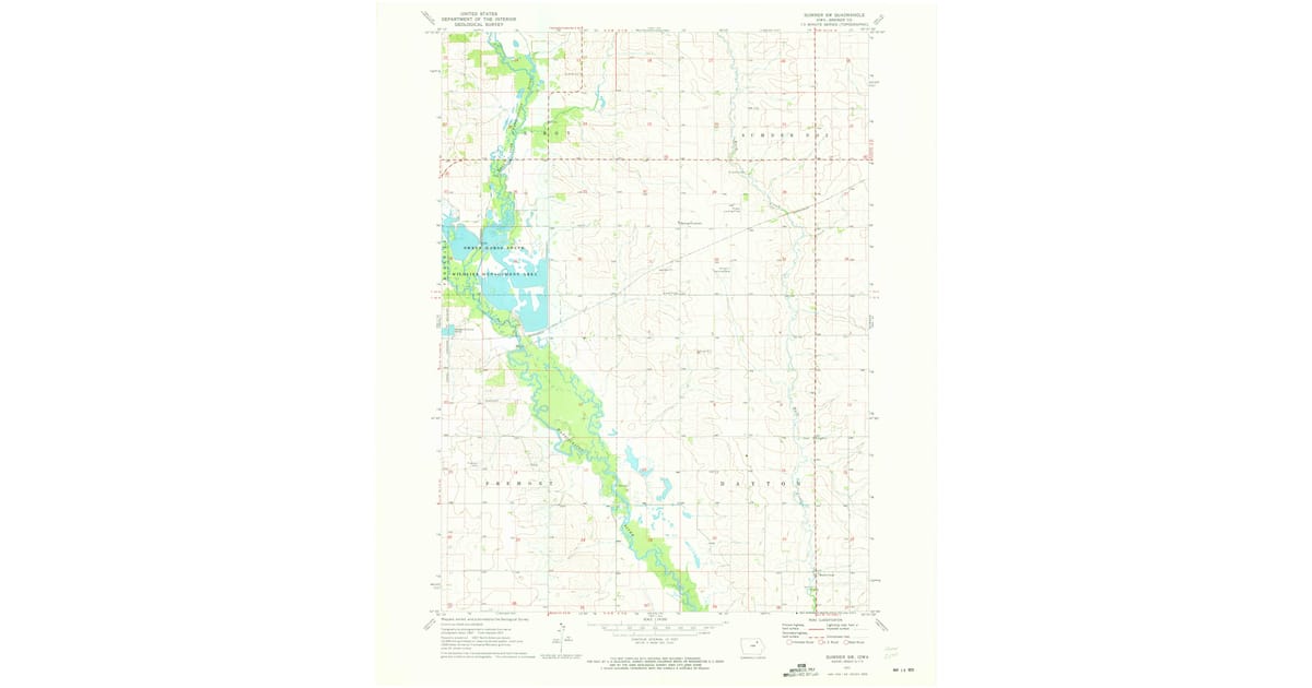 1971 Map of Sumner SW, Bremer County, IA — High-Res | Pastmaps