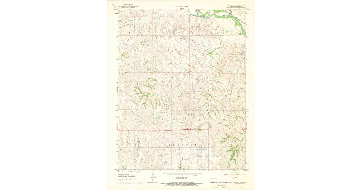 1968 Map of Sun City SW, Barber County, KS — High-Res | Pastmaps