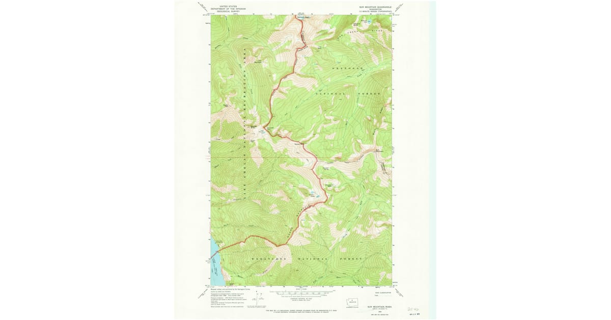 1969 Map of Sun Mountain, Chelan County, WA — High-Res | Pastmaps