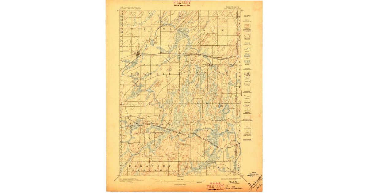 1896 Map of Sun Prairie, WI — High-Res | Pastmaps