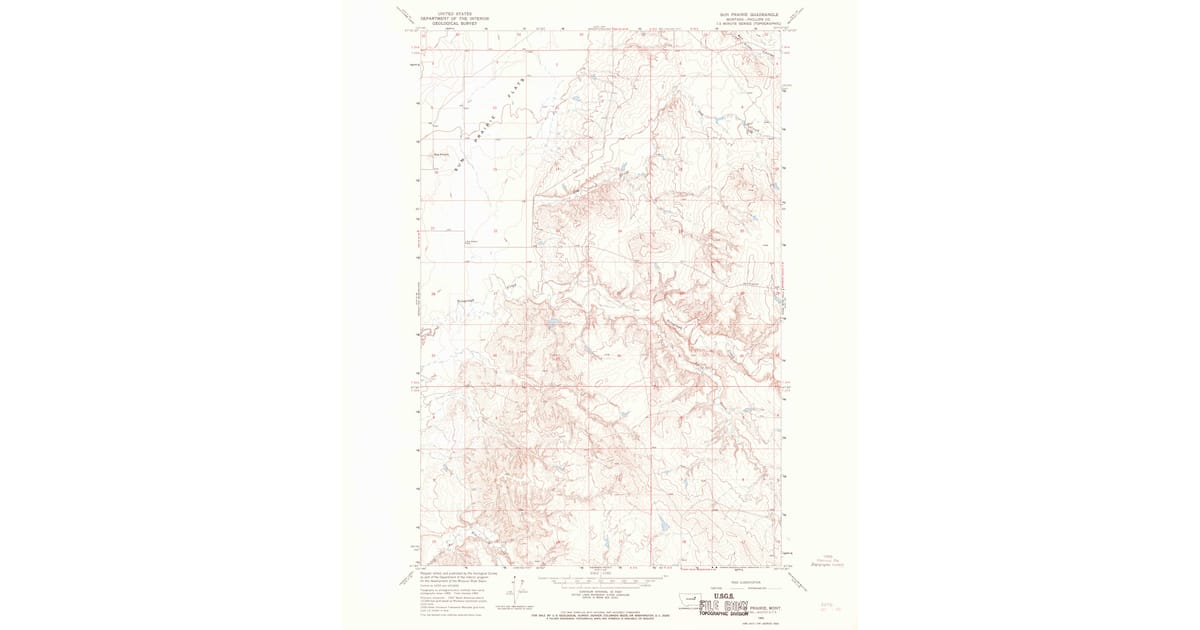 1965 Map of Sun Prairie, Phillips County, MT — High-Res | Pastmaps
