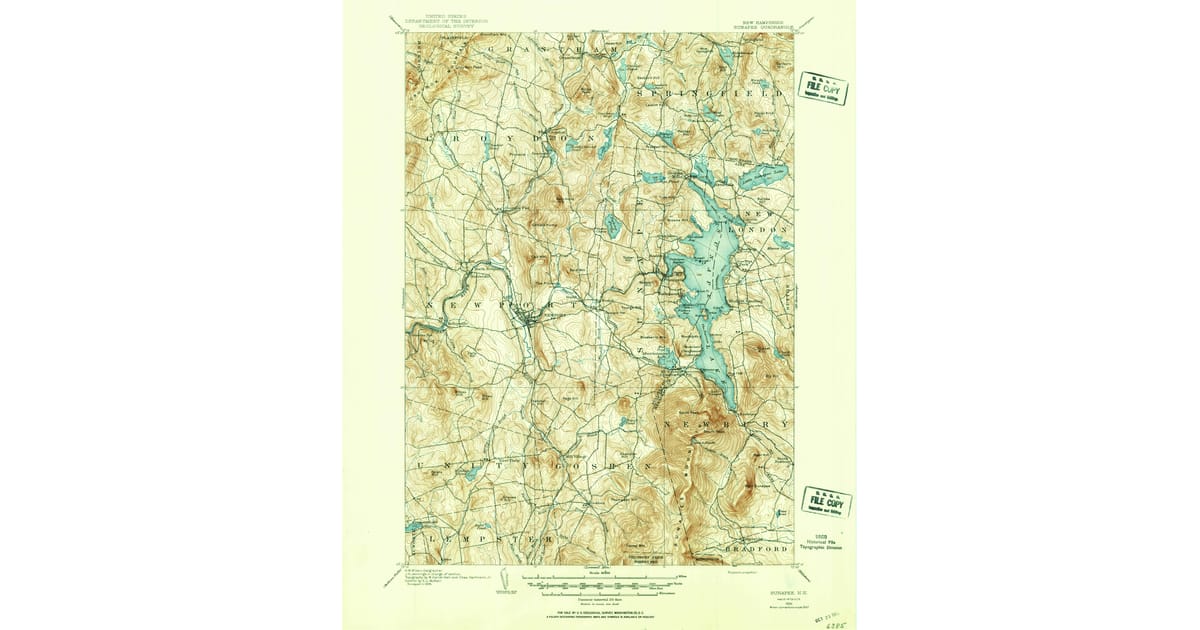 1905 Map of Sunapee, Sullivan County, NH — High-Res | Pastmaps