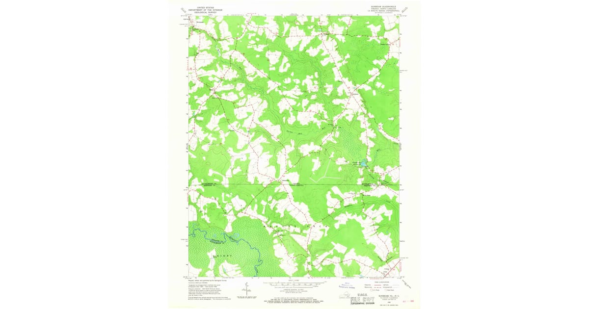 1966 Map of Sunbeam, Southampton County, VA — High-Res | Pastmaps