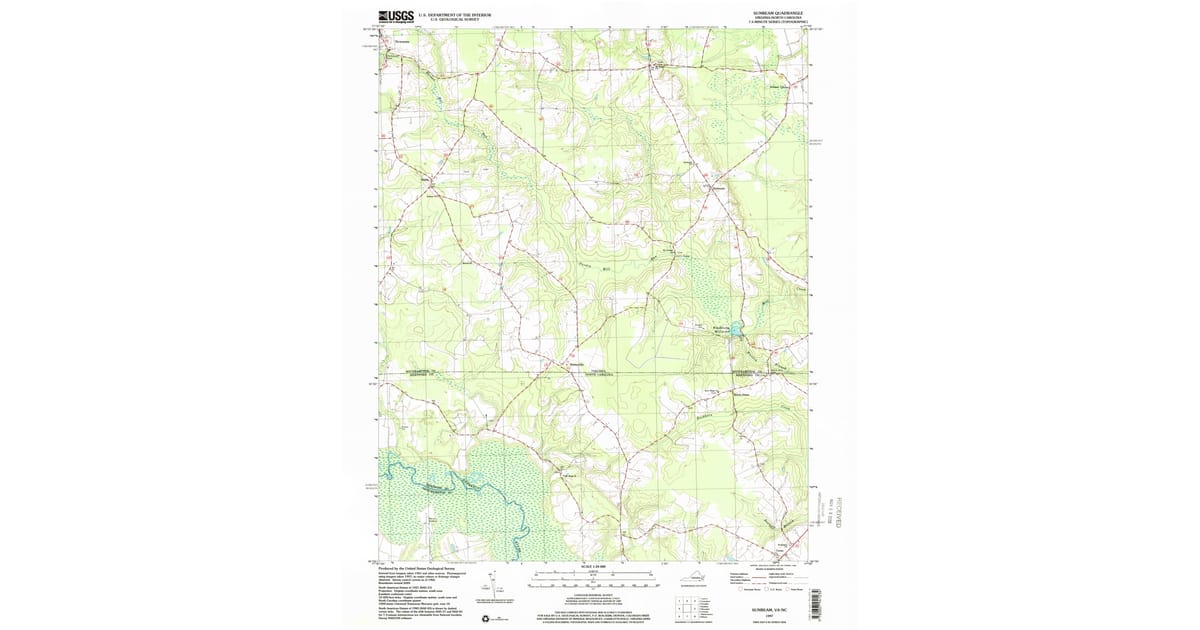 1997 Map of Sunbeam, Southampton County, VA — High-Res | Pastmaps