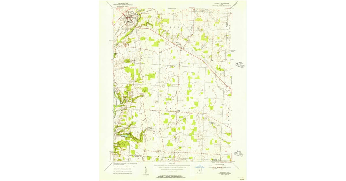 1955 Map of Sunbury, OH — High-Res | Pastmaps
