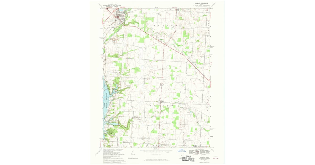 1967 Map of Sunbury, OH — High-Res | Pastmaps