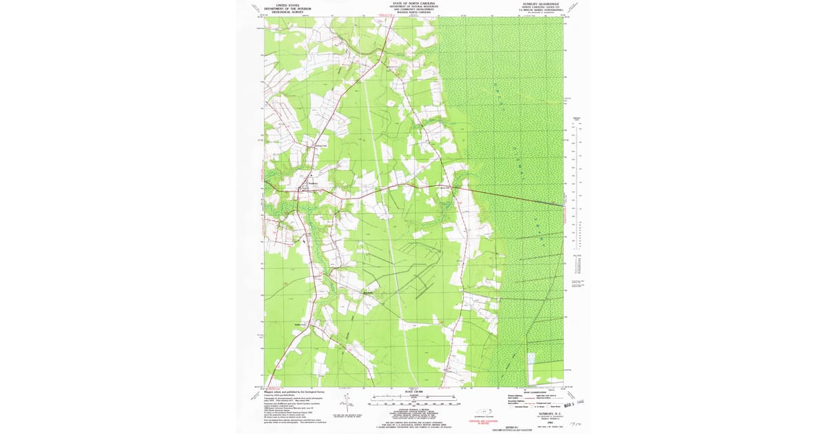 1981 Map of Sunbury, NC — High-Res | Pastmaps