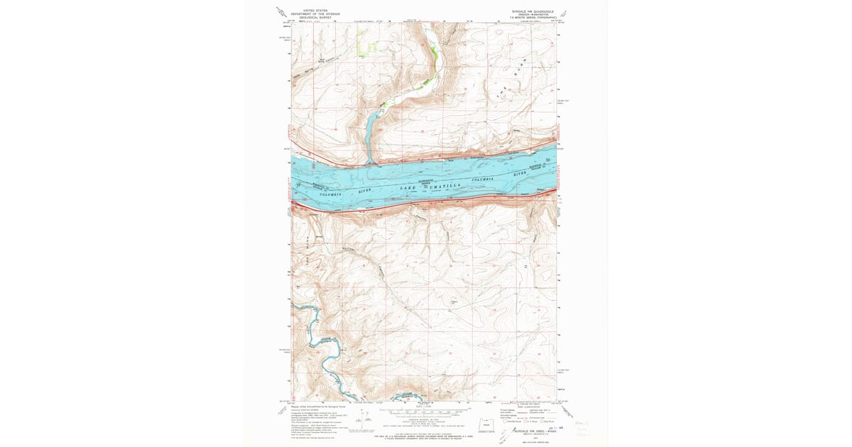 1971 Map of Sundale NW, Gilliam County, OR — High-Res | Pastmaps