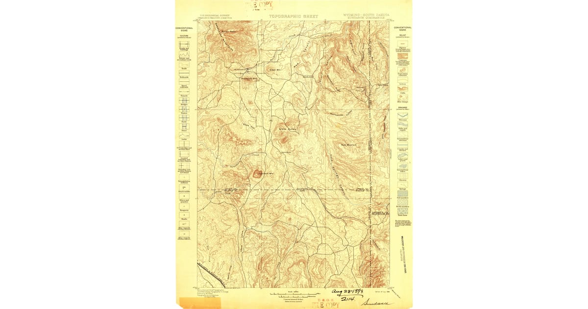 Old Maps of Crook County, WY for Academic Research | Pastmaps