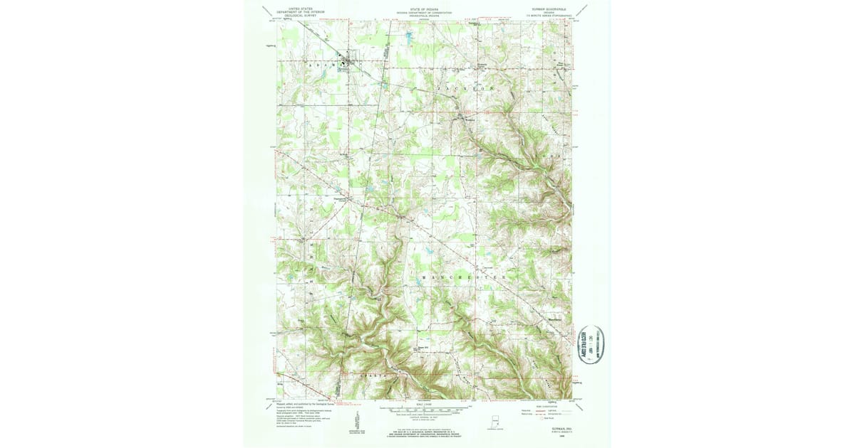 1958 Map of Sunman, IN — High-Res | Pastmaps