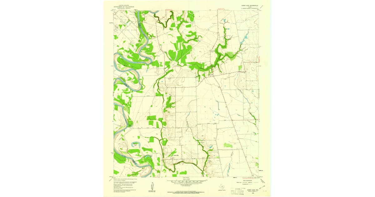 1960 Map of Sunny Side, Waller County, TX — High-Res | Pastmaps
