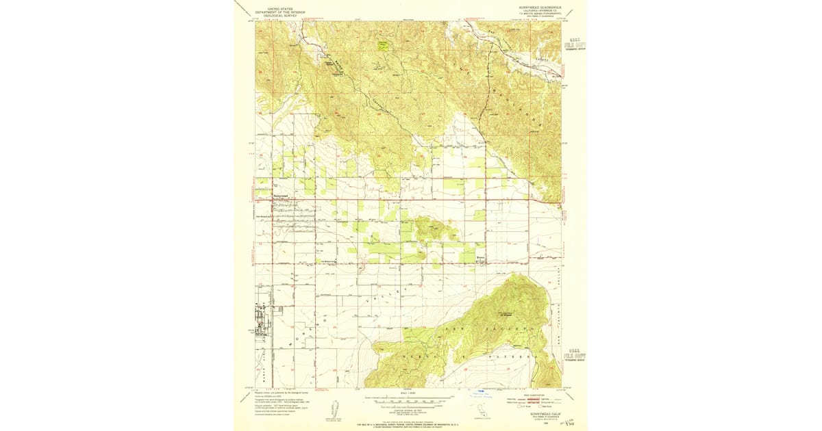 1953 Map of Sunnymead, Riverside County, CA — High-Res | Pastmaps