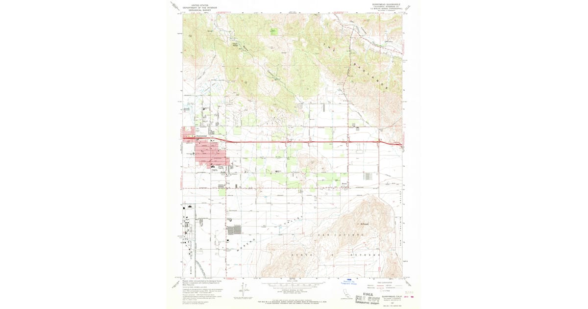 1967 Map of Sunnymead, Riverside County, CA — High-Res | Pastmaps