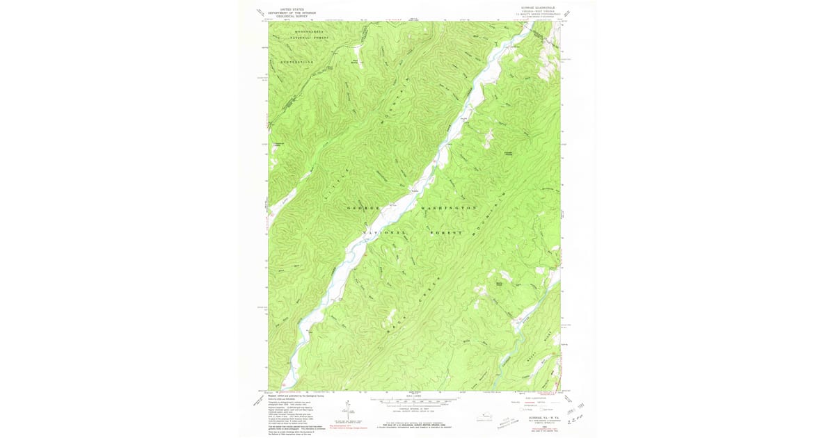 1961 Map of Sunrise, Bath County, VA — High-Res | Pastmaps