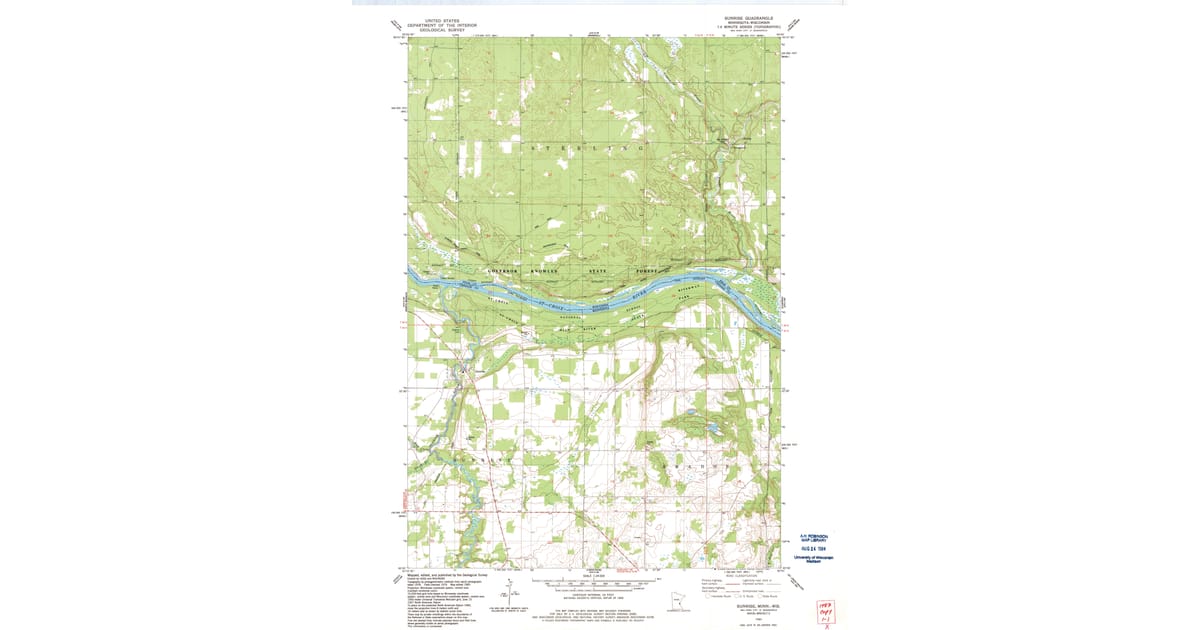 1983 Map of Sunrise, Chisago County, MN — High-Res | Pastmaps