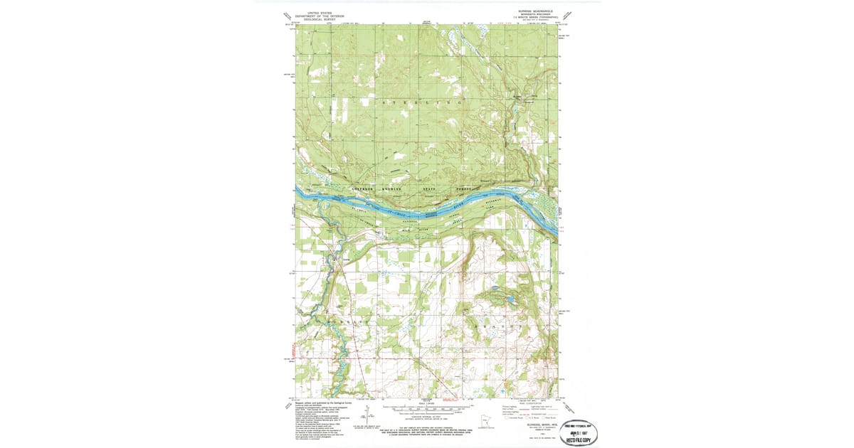 1983 Map of Sunrise, Chisago County, MN — High-Res, 1987 Print | Pastmaps