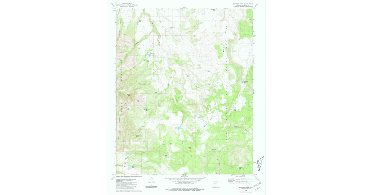 1980 Map of Sunrise Peak, Yavapai County, AZ — High-Res | Pastmaps