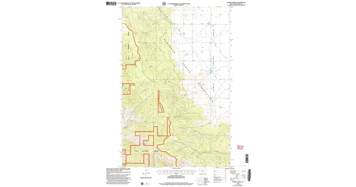 1999 Map of Sunrise Spring, Sanders County, MT — High-Res | Pastmaps