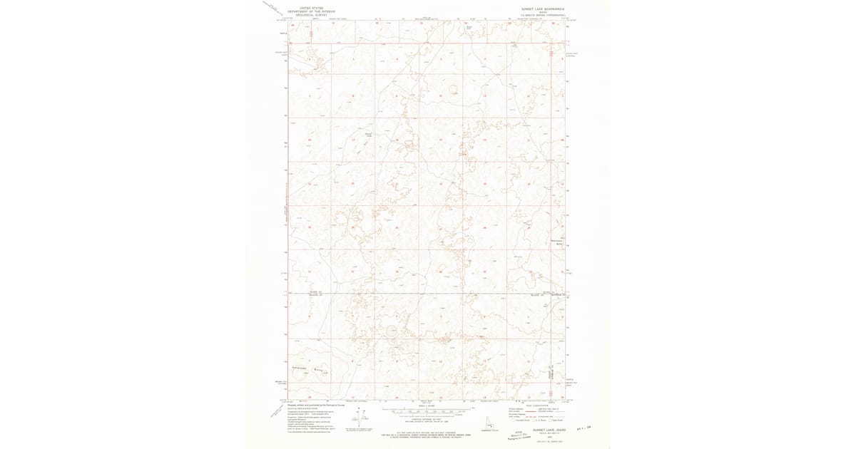 1972 Map of Sunset Lake, Butte County, ID — High-Res | Pastmaps