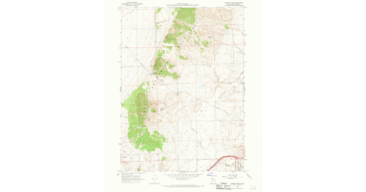 1968 Map of Sunset Pass, Box Elder County, UT — High-Res | Pastmaps