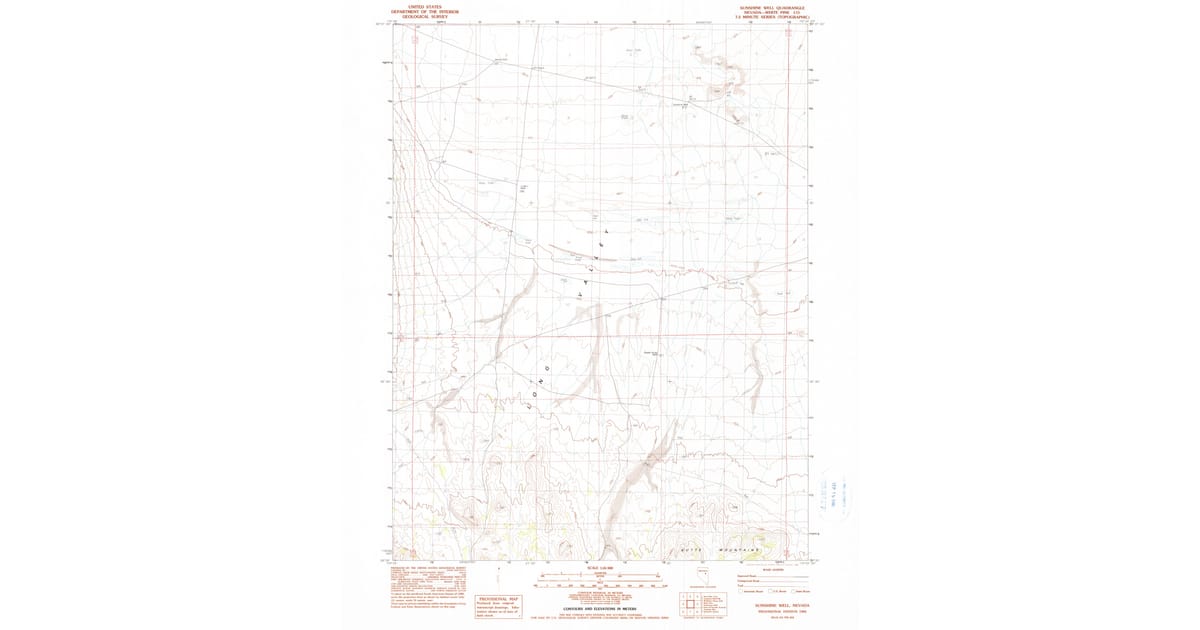 1982 Map of Sunshine Well, White Pine County, NV — High-Res | Pastmaps