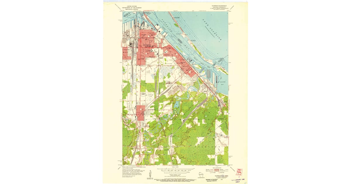 1954 Map of Superior, WI — High-Res | Pastmaps
