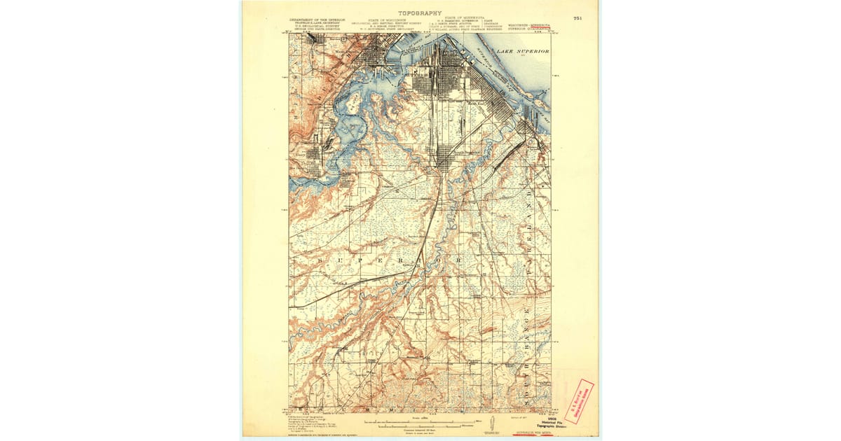 1917 Map of Superior, WI — High-Res | Pastmaps