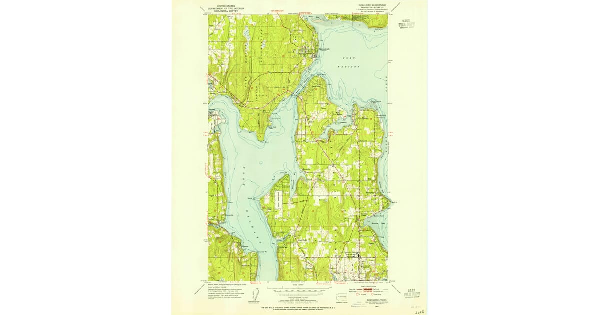 1953 Map of Suquamish, WA — High-Res | Pastmaps