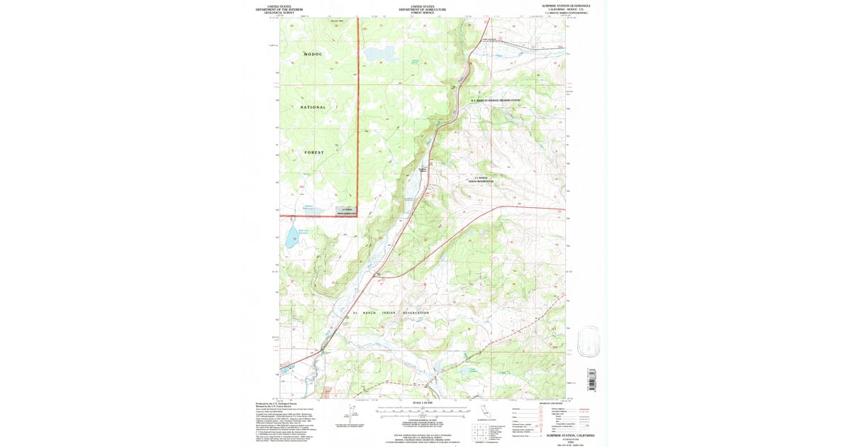 1993 Map of Surprise Station, Modoc County, CA — High-Res | Pastmaps