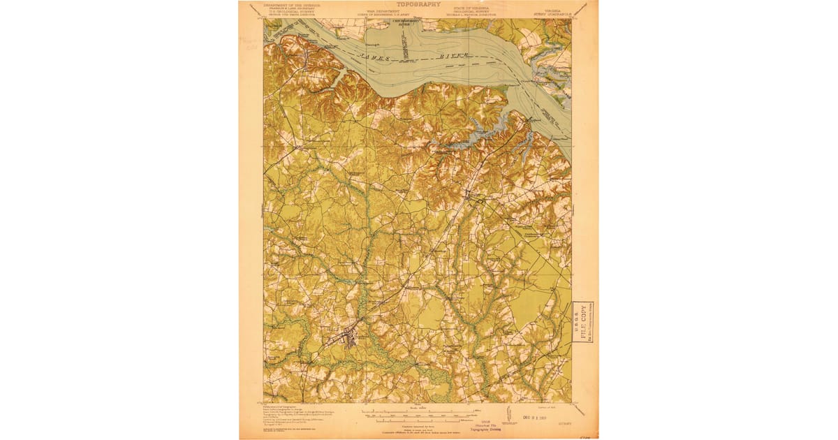 Old Maps of Elberon, VA for Academic Research | Pastmaps