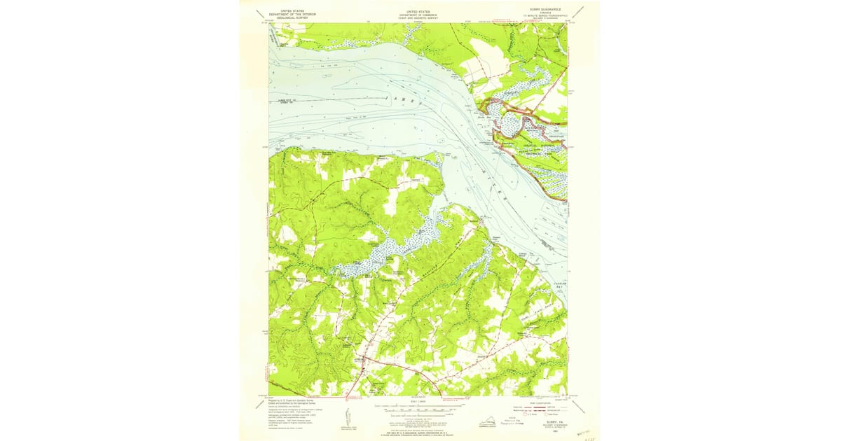 1953 Map of Surry, VA — High-Res | Pastmaps