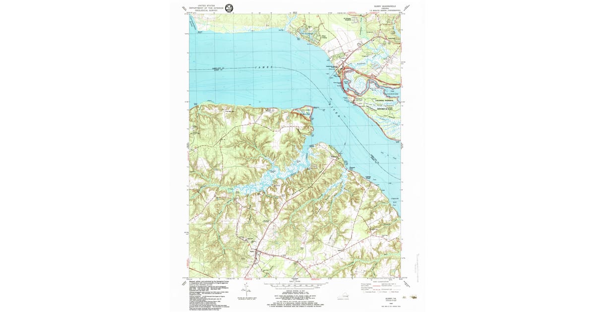 1980s Maps of Surry County, VA | Pastmaps