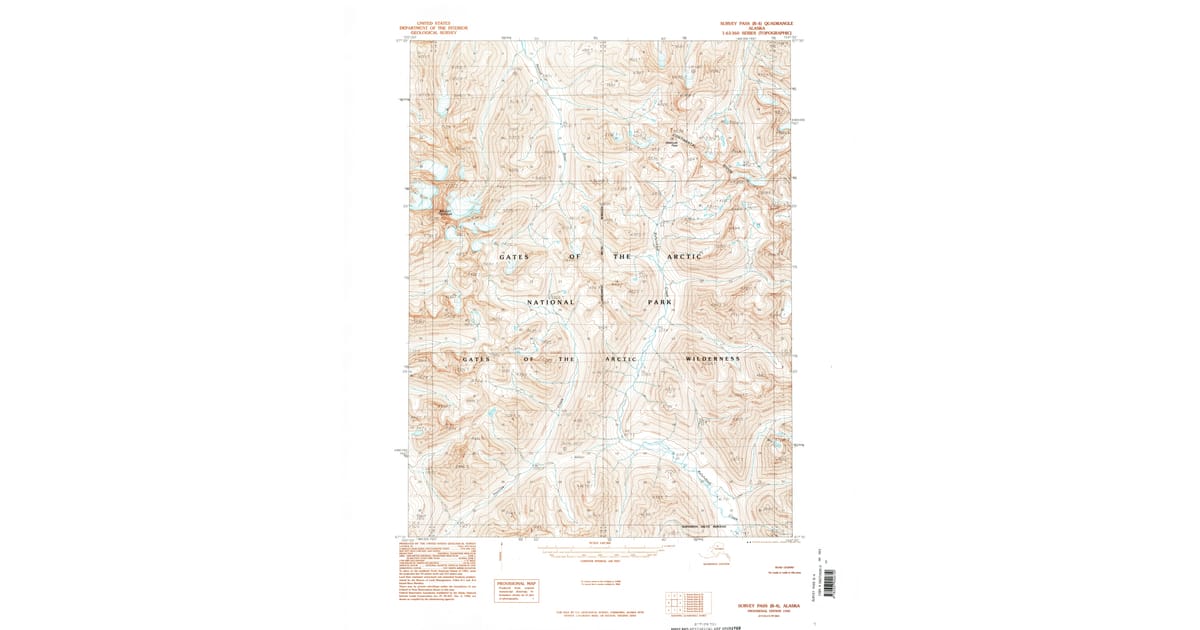 1990 Map of Survey Pass B-4, Northwest Arctic Borough, AK — High-Res ...