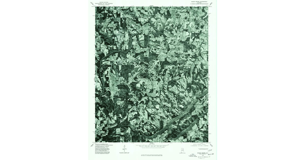1975 Map of Susan Moore, AL — High-Res | Pastmaps