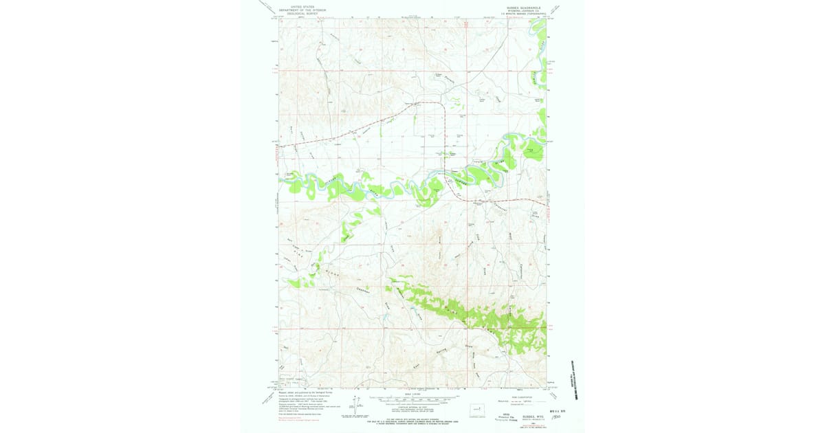 1961 Map of Sussex, Johnson County, WY — High-Res, 1978 Print | Pastmaps