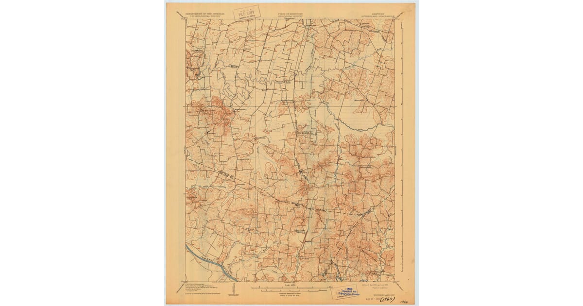 1906 Map of Sutherland, Daviess County, KY — High-Res, 1930 Print ...
