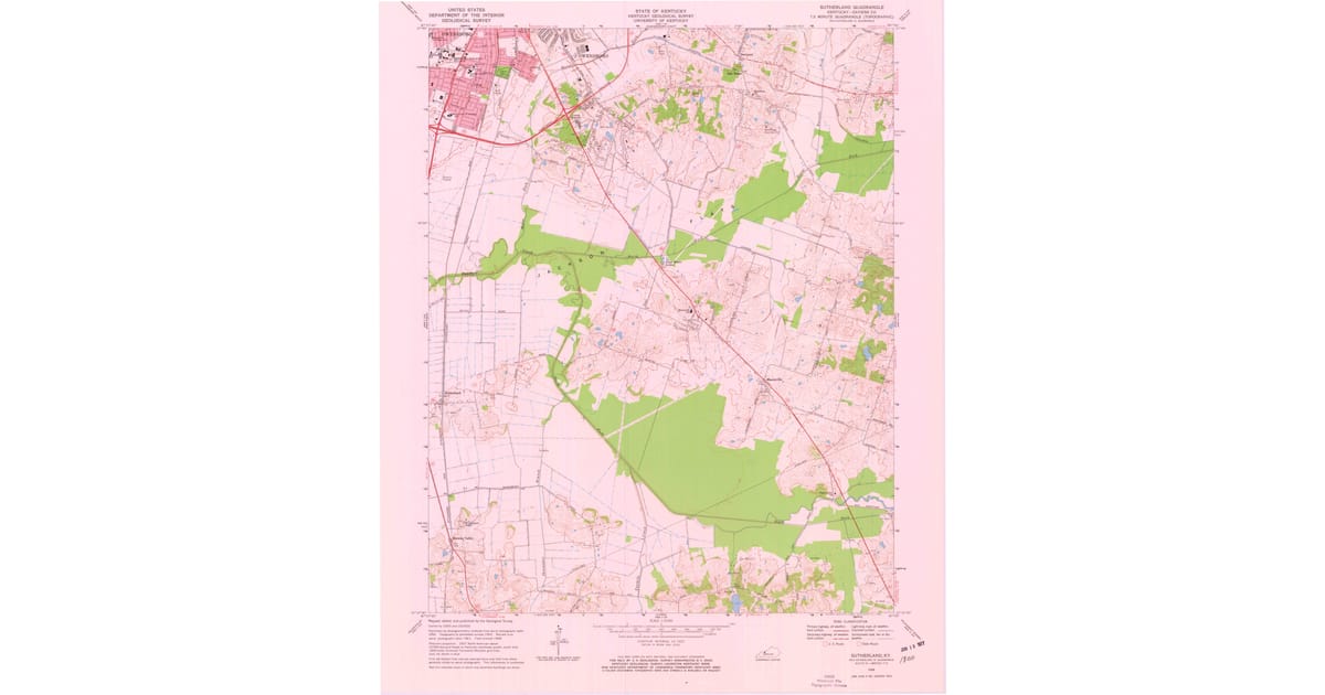 1968 Map of Sutherland, Daviess County, KY — High-Res | Pastmaps