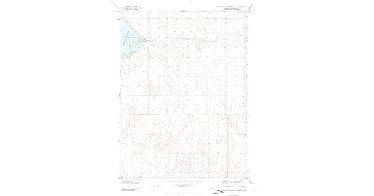 1971 Map of Sutherland Reservoir East, Lincoln County, NE — High-Res ...