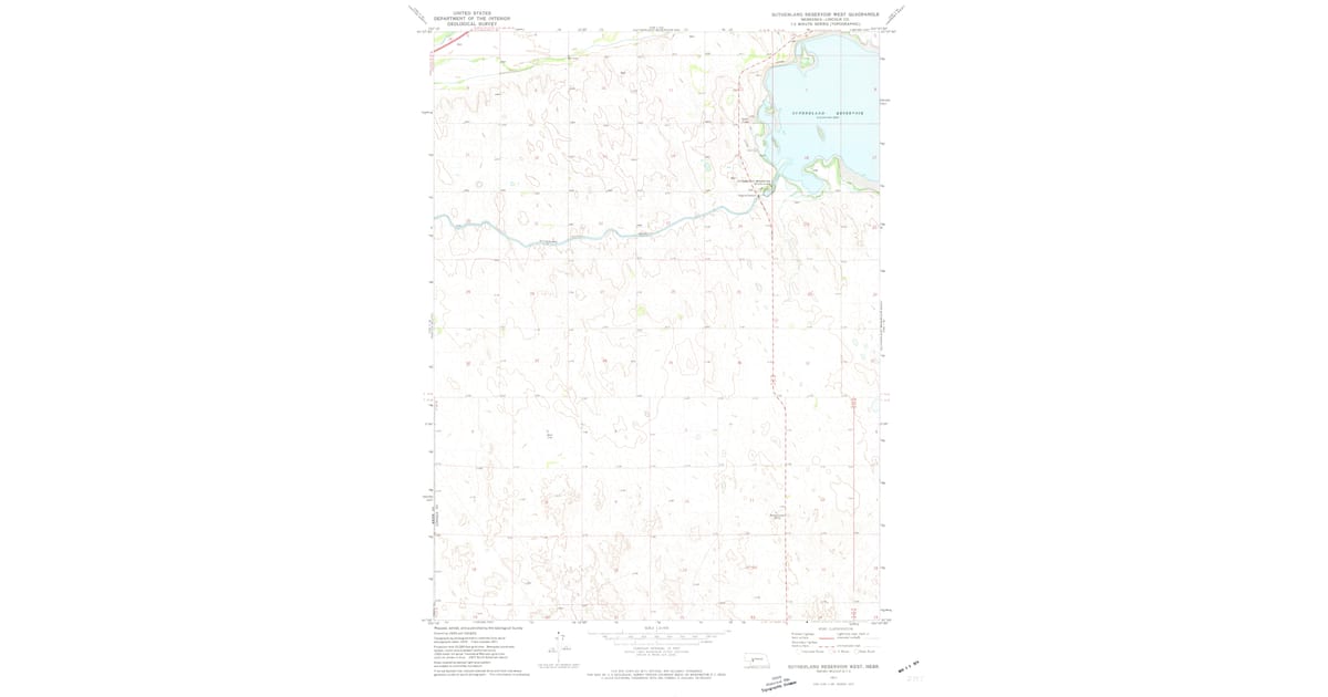 1971 Map of Sutherland Reservoir West, Lincoln County, NE — High-Res ...
