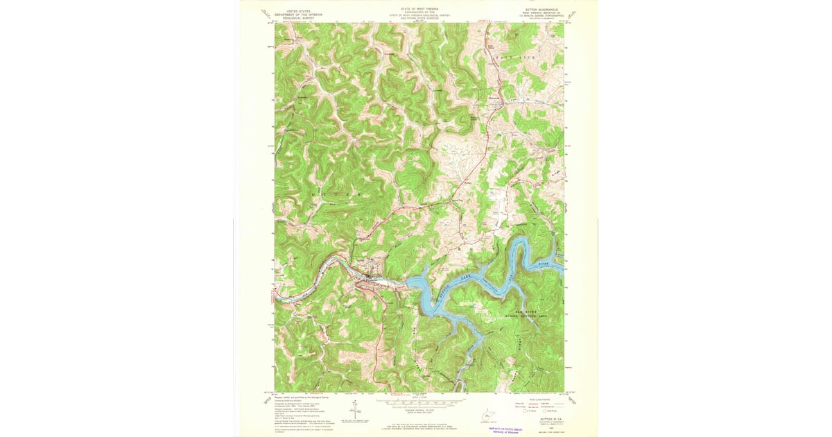 1967 Map of Sutton, WV — High-Res | Pastmaps