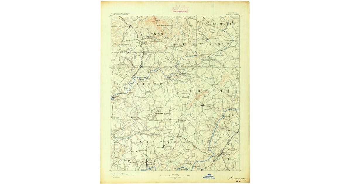 Old Maps of New Kent, Cobb County for Hiking & Exploration | Pastmaps