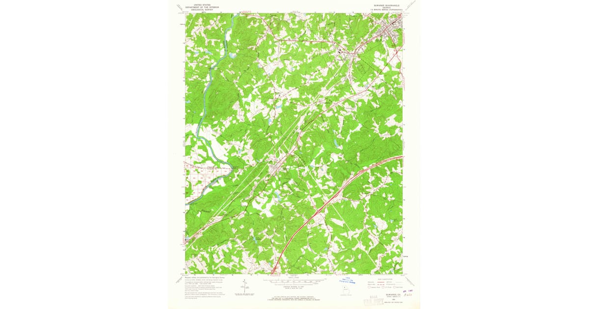 1964 Map of Suwanee, GA — High-Res | Pastmaps