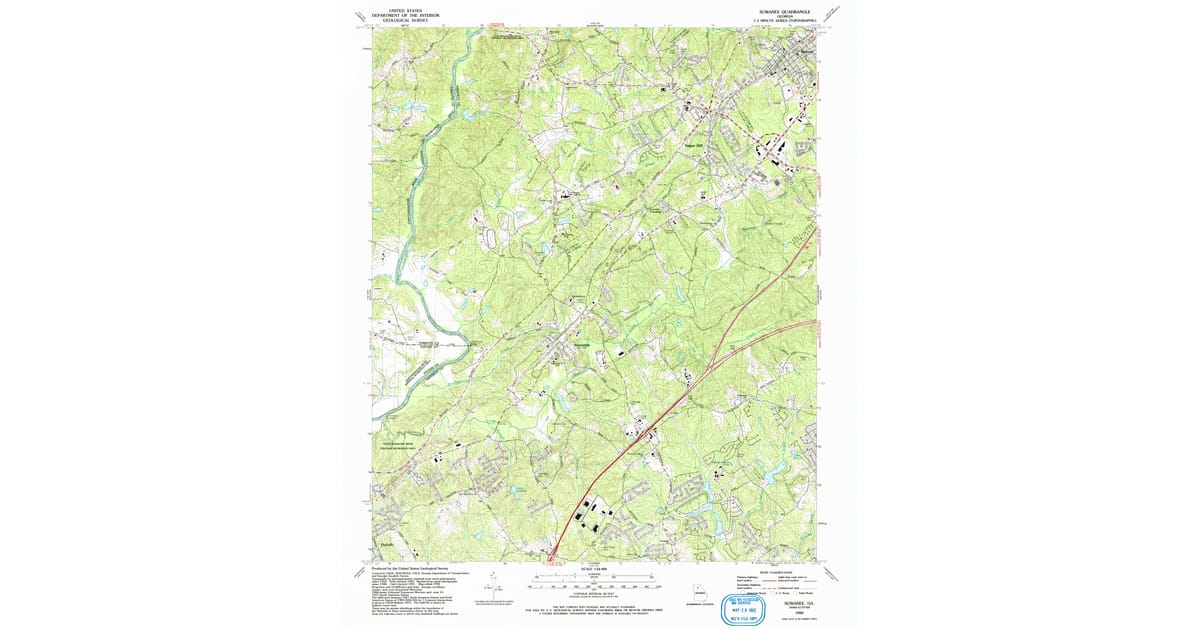 1992 Map of Suwanee, GA — High-Res | Pastmaps