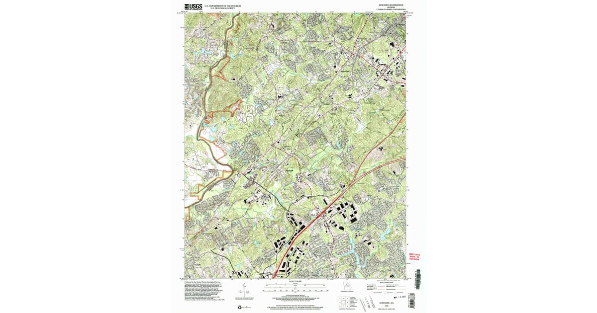 1999 Map of Suwanee, GA — High-Res | Pastmaps