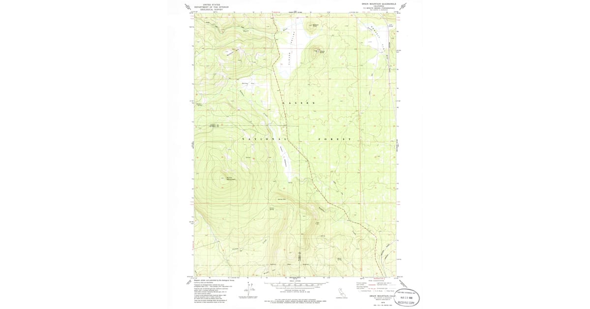 1979 Map of Swain Mountain, Lassen County, CA — High-Res | Pastmaps
