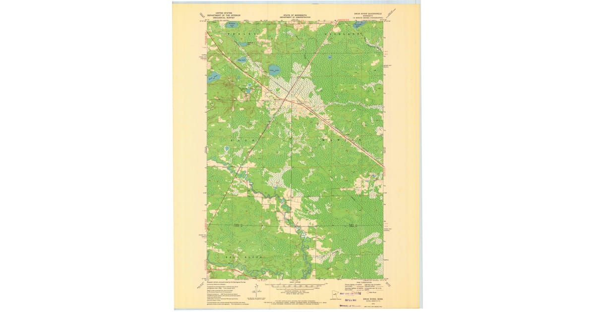 1970 Map of Swan River, Itasca County, MN — High-Res | Pastmaps